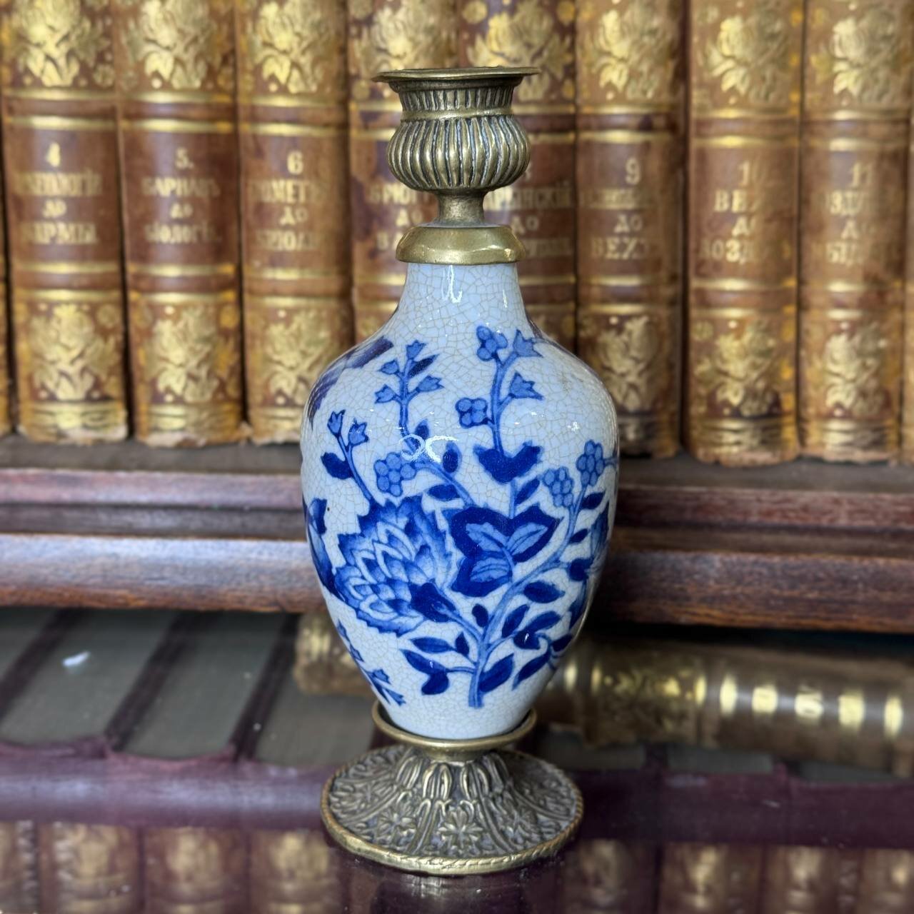 Винтажный Подсвечник, фарфор, латунь, ХХ век