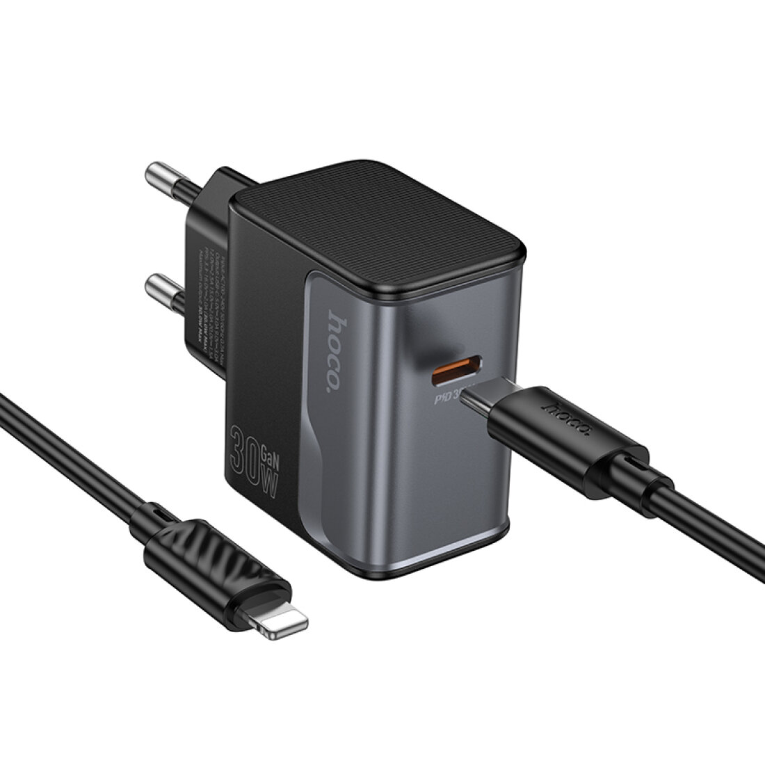 Сетевое зарядное устройство, 1 PD 30W (CS72A), HOCO, Type-C to Lightning, черный