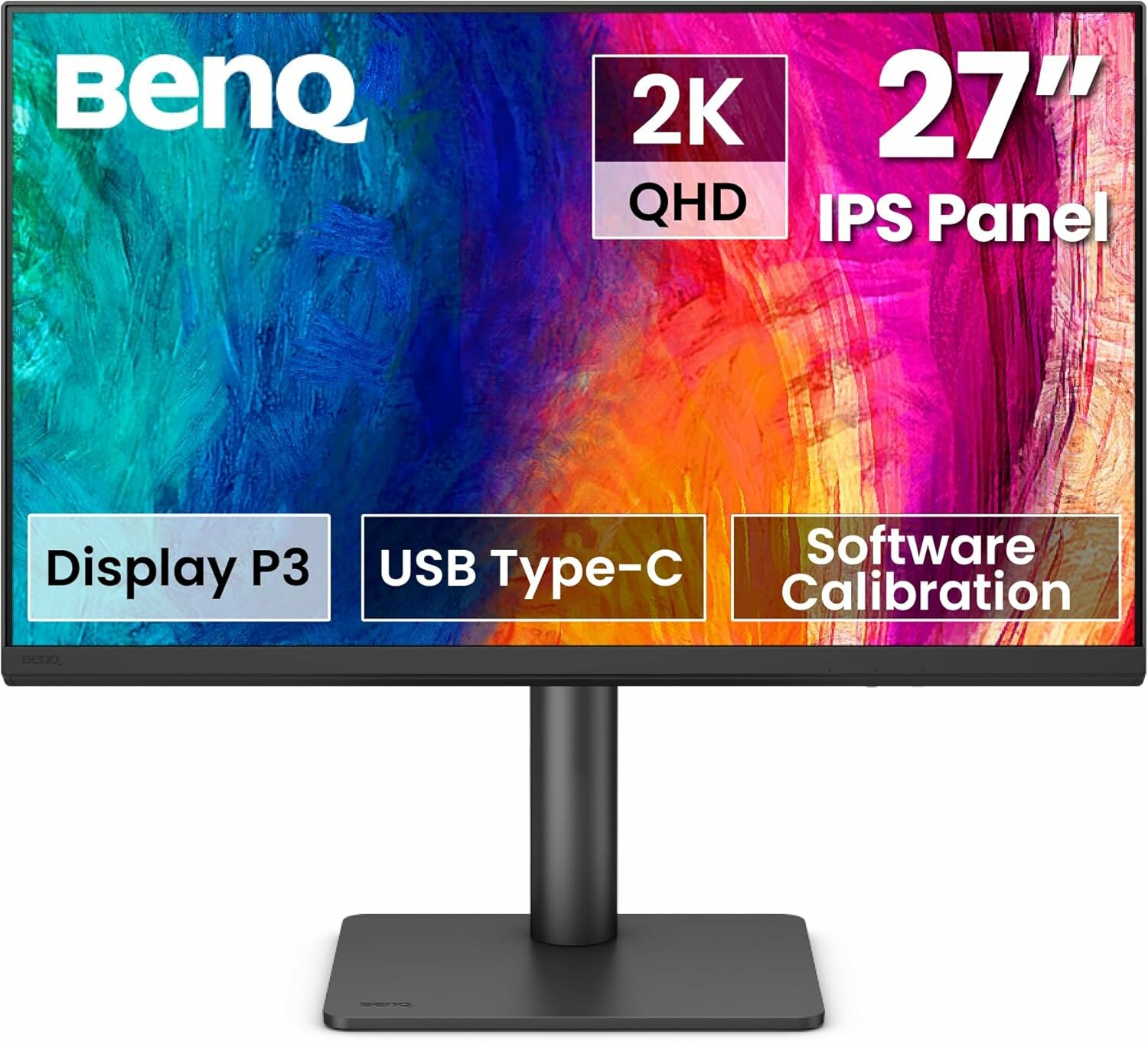 Монитор BenQ PD2706QN, IPS, 27", 2K, USB-C, антибликовый, черный