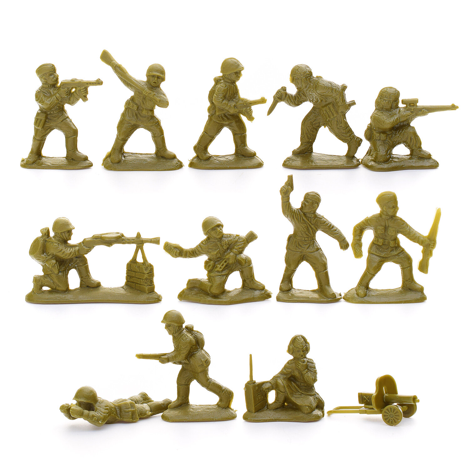 Набор солдатиков Пехота (Для масштабных моделей)12 шт, 3х1х4 см.