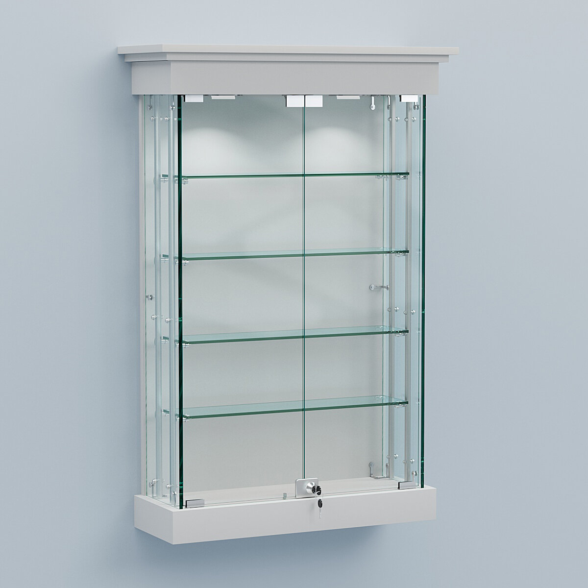 Витрина для музеев "Коллекция" настенная №1-4А-РЕГ, Белый. Производитель товара - компания ТОБ.