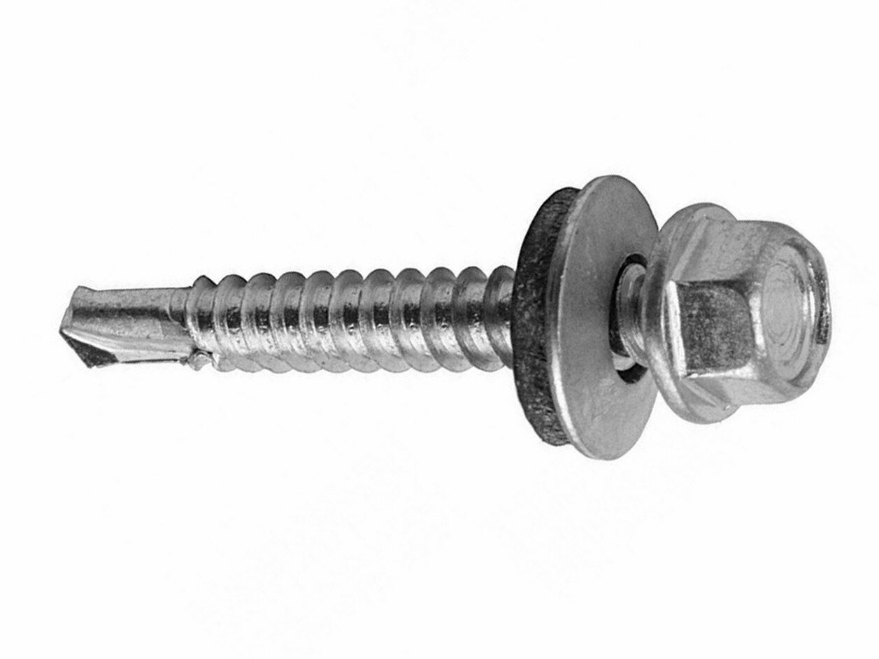 Саморезы кровельные Кач-Крепеж 0046383, сталь, оцинкованные, шестигранные, 6,3x32 мм, 95 штук