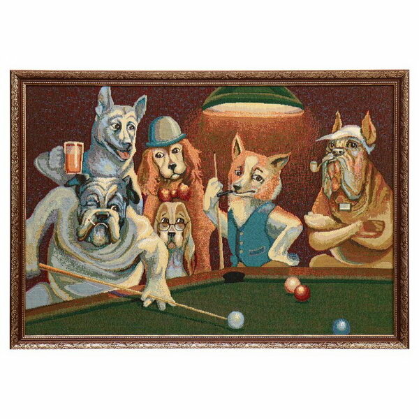 Гобеленовая картина "Бильярд" 58х80 см, тематика: животный мир
