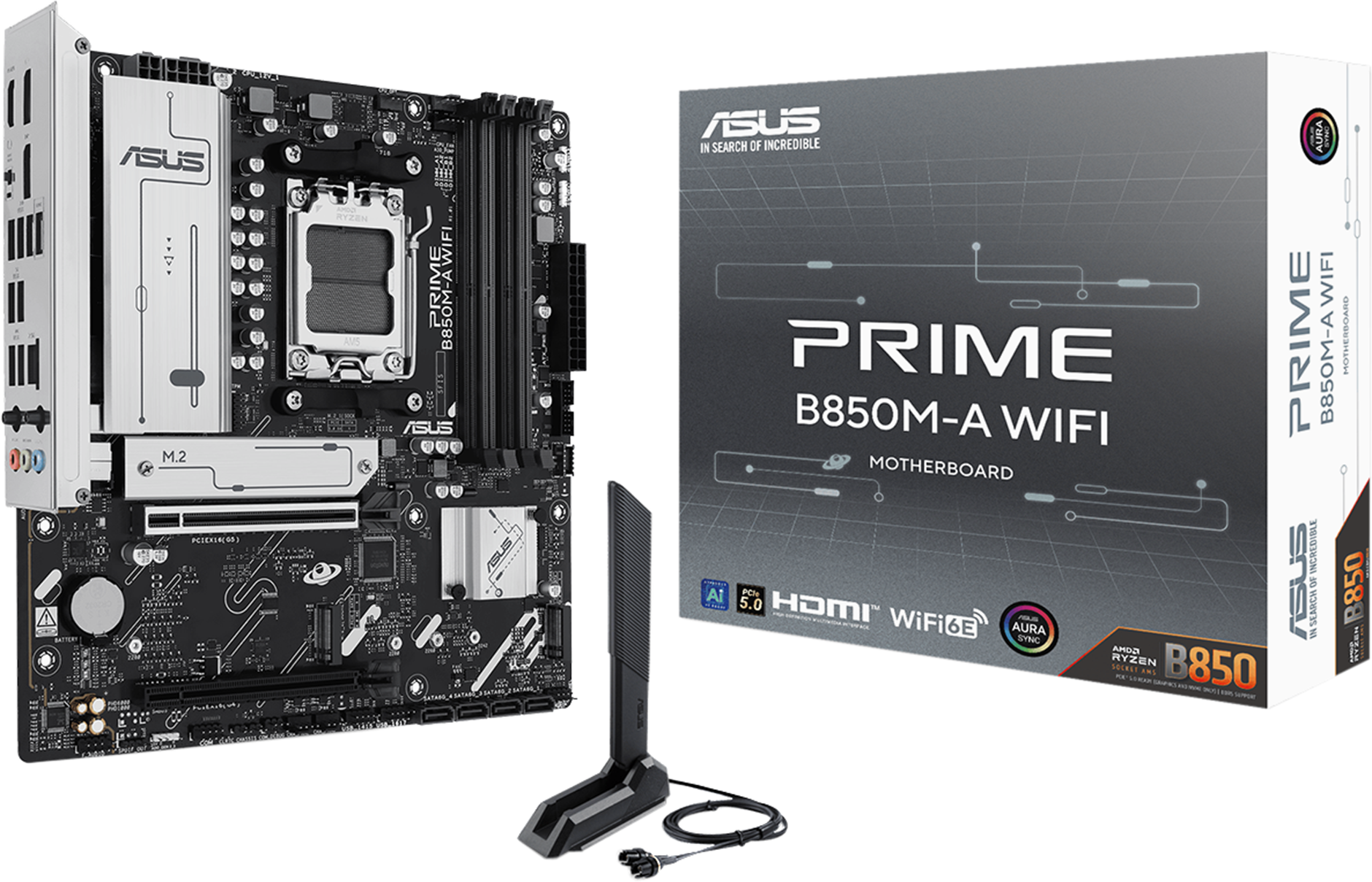 ASUS PRIME B850M-A WIFI (RTL) AM5 2xPCI-E HDMI+2xDP 2.5GbLAN+WiFi+BT SATA MicroATX 4DDR5