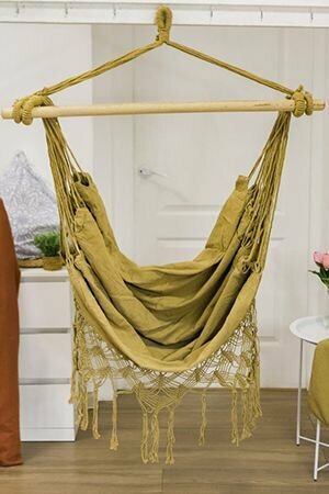 Подвесное кресло-гамак мезон, песочное, 130х100 см, Kaemingk 806227-1