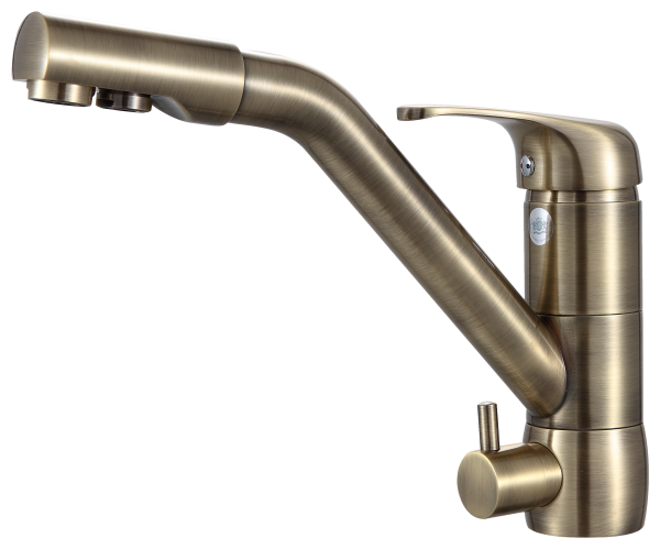 Смеситель для кухни Ganzer REIN GZ16026-D, латунь, бронзовый цвет, переключатель на фильтр