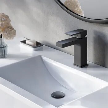 Смеситель для раковины черный, кран на умывальник, черный матовый, 7 лет гарантии.