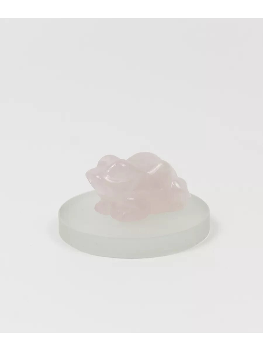 Лягушка из натурального камня Розовый кварц 4 см