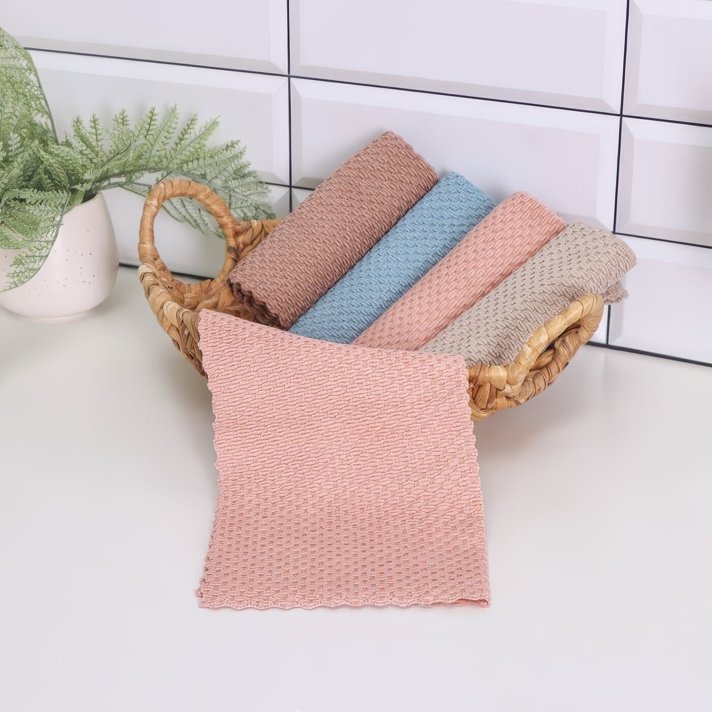 Набор салфеток из микрофибры Доляна «Бантик», 30×30 см, 5 шт, цвет микс