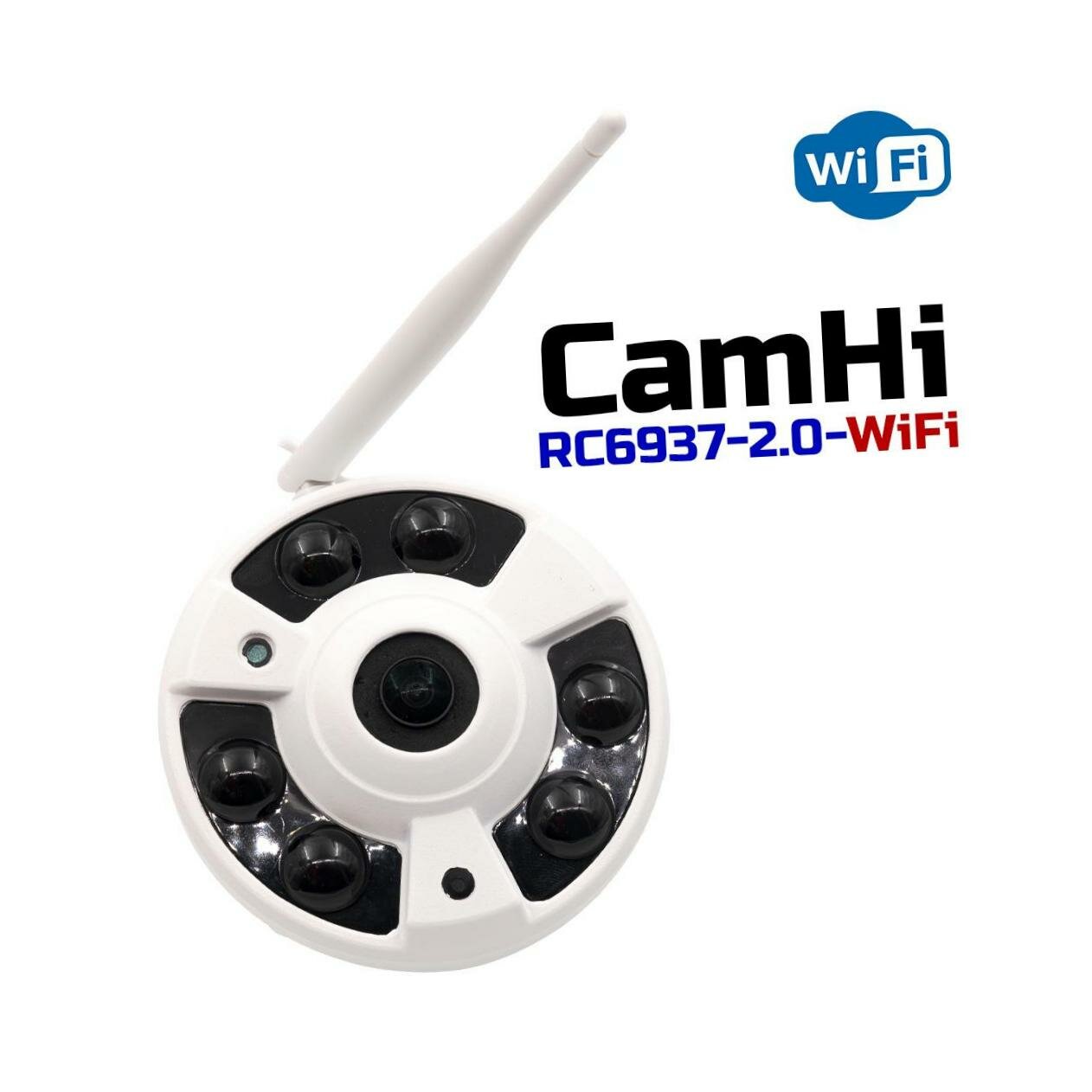 Широкоугольная IP/Wi-Fi камера наблюдения 2Mp Cam Hi HC6937(2.0)WiFi (ИК) (A64518SH) с углом 140гр. Антивандальный металлический корпус, запись на S