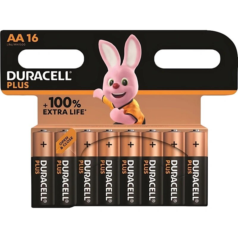 Батарейка Duracell PIus LR6 АА BL16 AlkaIine 1.5V 16шт/уп
