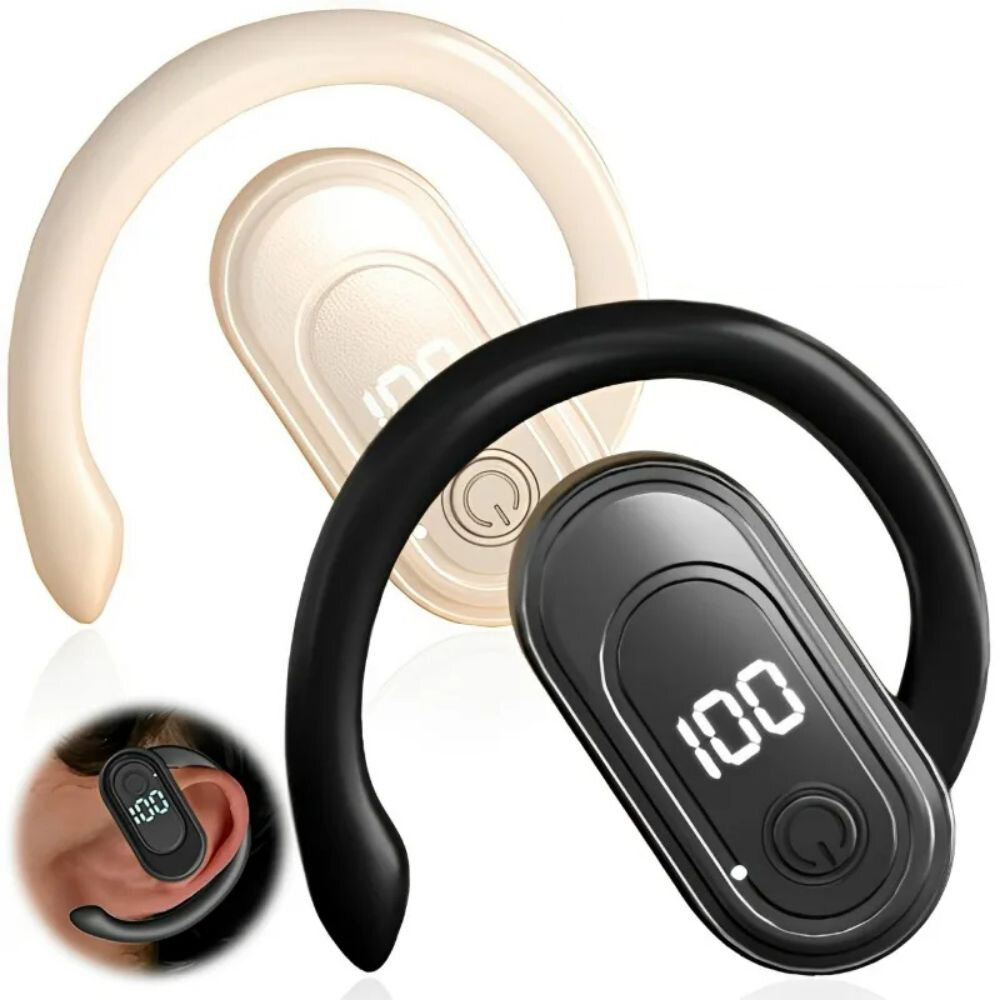 Наушники Bluetooth 5.4 с цифровым светодиодным дисплеем, беспроводные наушники с креплением на ухо, Hi-Fi-гарнитура с шумоподавлением, вкладыши для