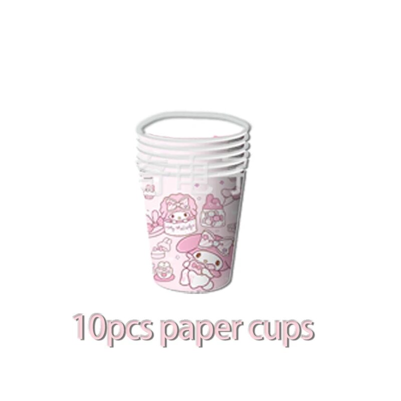 Набор посуды для дня рождения Sanrio Melody Bandai Розовый, Paper cup 10pcs