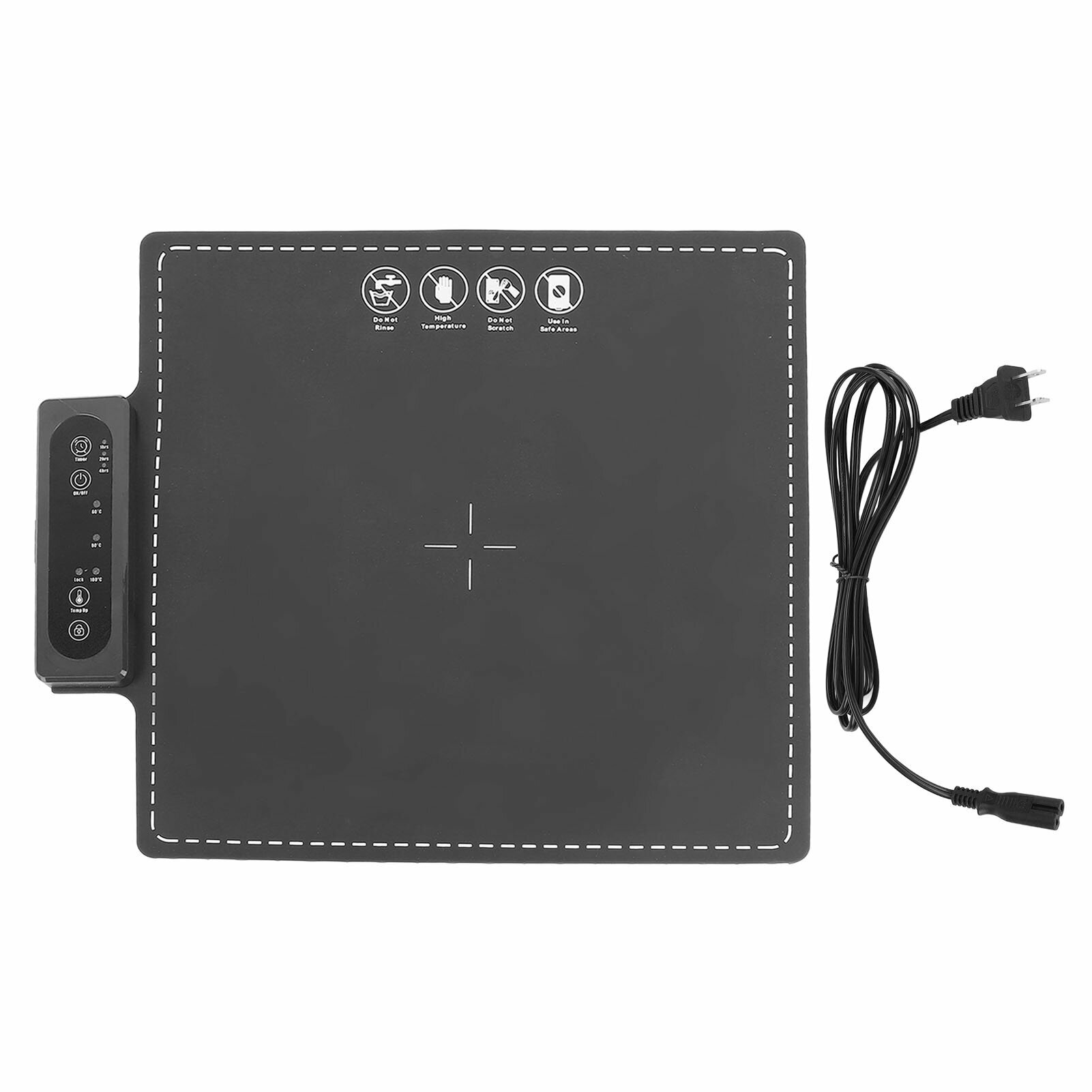 Электрический подогреватель для еды мощностью 180 Вт, нагрев всей поверхности за 10 секунд, 3 таймера, 3 температурных режима, блокировка от детей, силиконовый поднос для подогрева пищи, серый, вилка стандарта США, 110 В.