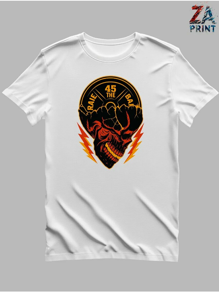 Футболка череп в огне бодибилдинг