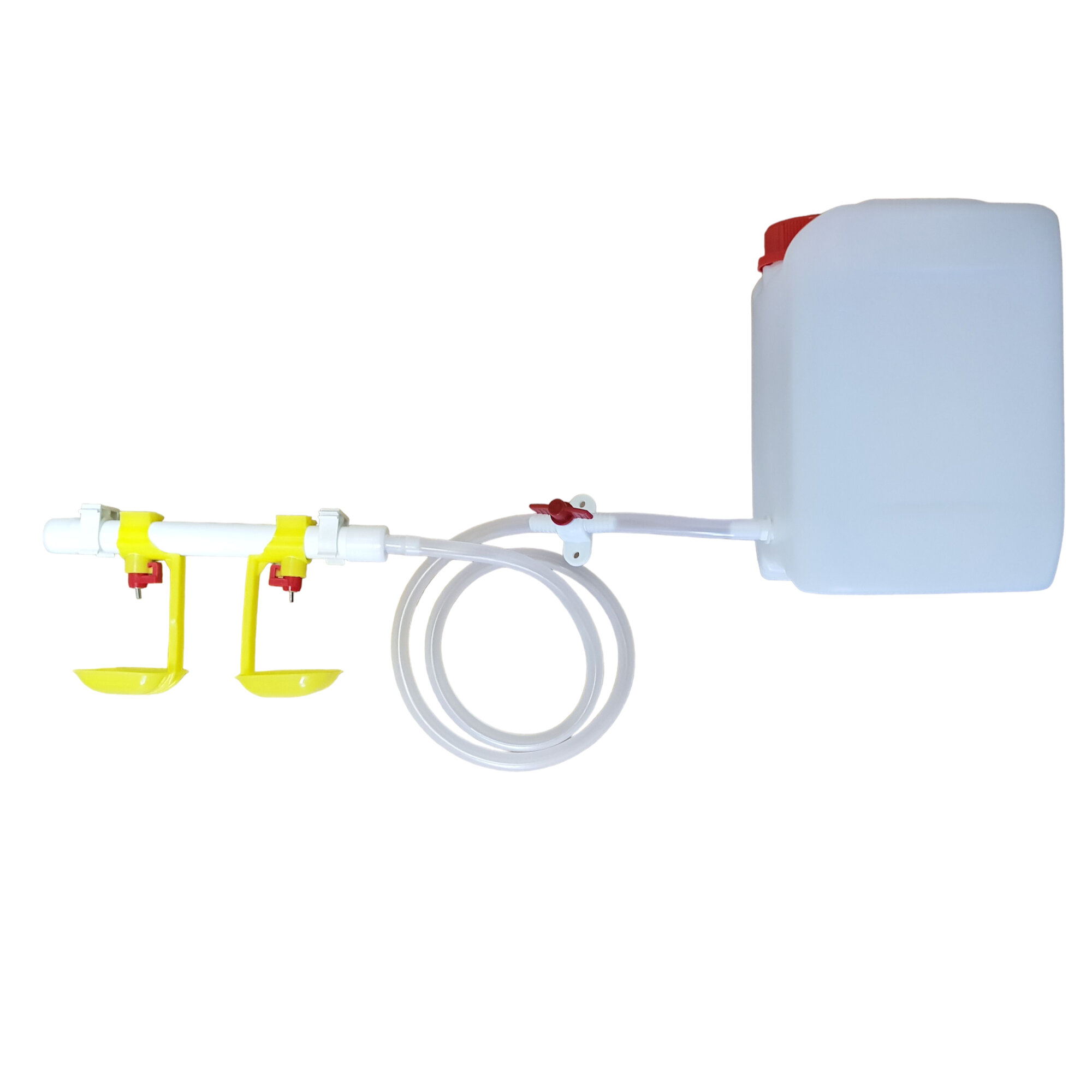 Ниппельная система поения готовая в сборе с канистрой 5 л. Поилка для кур, поилка в брудер