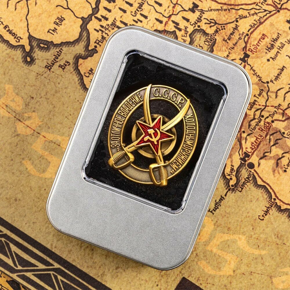 Советский Союз Медаль Красной Звезды Командир Сабля Сувенирная Медаль Кепка Значок Украшения Значки
