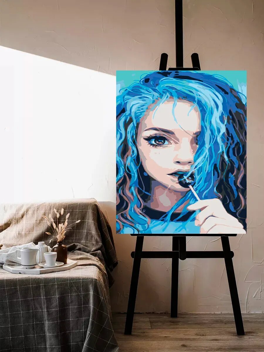 Картина по номерам Мультяшная Девушка с Чупа-Чупсом Эбби