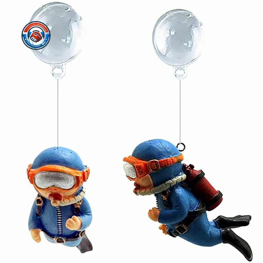 Декорация для аквариума водолаз Аквалангист, плавающая фигурка с шариком и леской, безопасный ПВХ-аксессуар для аквариума, террариума и микроландшафта