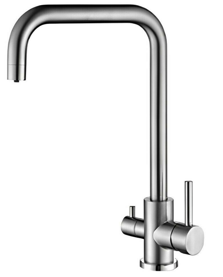 G-LAUF ZAP18-B090, Смеситель для кухни, под фильтр, нержавеющая cталь SUS 304, Г-образный излив