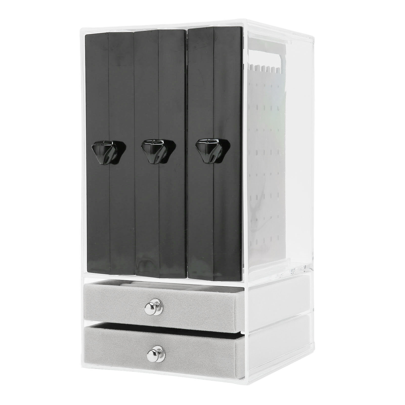 Коробка для хранения серёг с ящиками, защита от пыли и подвесной держатель для украшений