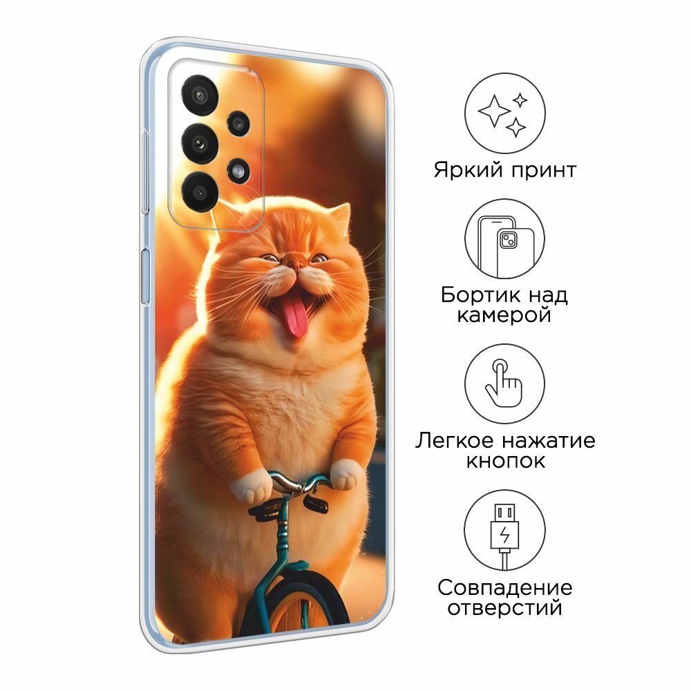 Чехол на Samsung Galaxy A23 / Самсунг Галакси А23 с принтом "Кот на велике" — фото 1