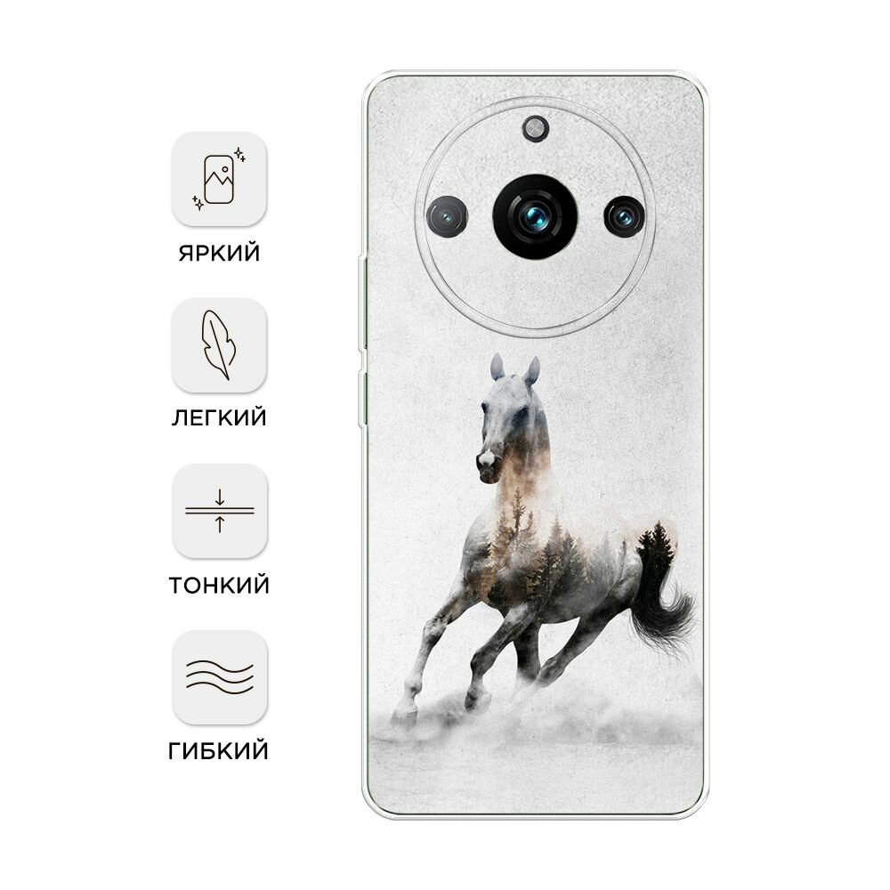 Чехол на Realme 11 Pro / Реалми 11 Про с принтом "Лошадь лес" — фото 1