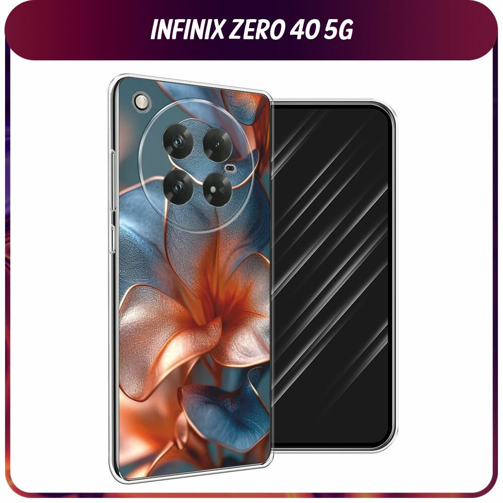 Чехол на Infinix Zero 40 5G / Инфиникс Зеро 40 5G с принтом "Жемчужные цветы"