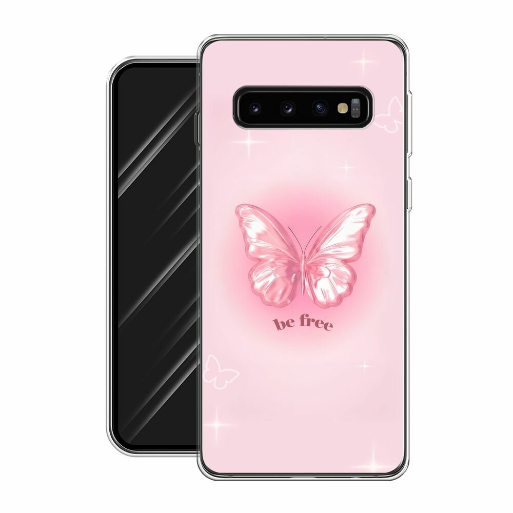 Чехол на Samsung Galaxy S10 / Самсунг Галакси S10 с принтом "Be free butterfly 1" — фото 1