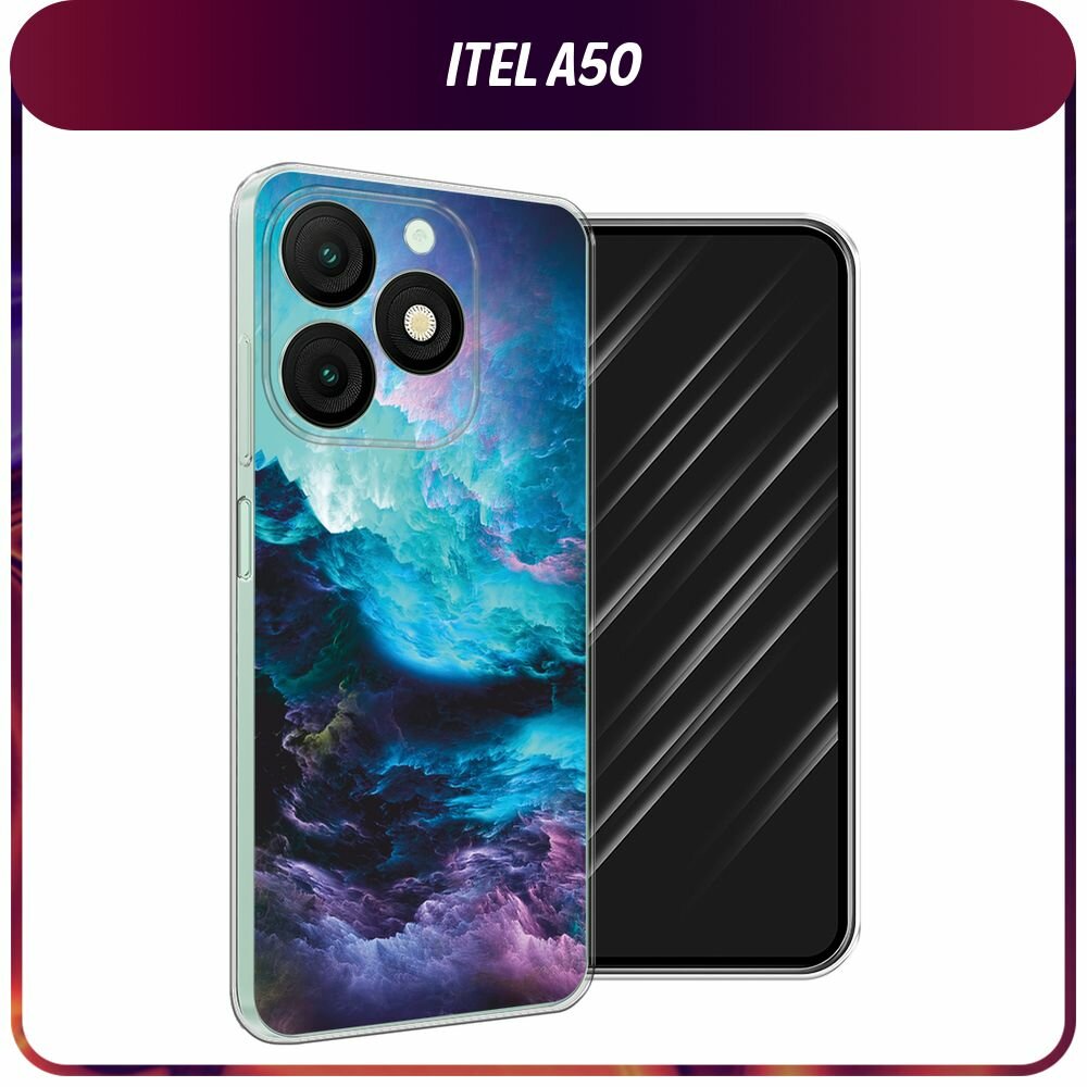 Силиконовый чехол на Itel A50 / Ител А50 с принтом "Бирюзовое небо"