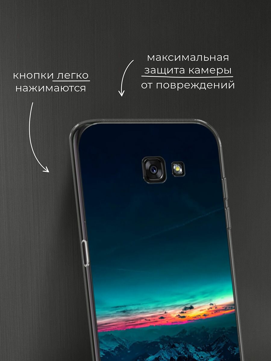 Чехол на Samsung Galaxy A7 2017 / Самсунг Галакси А7 2017 с принтом "Закат в горах" — фото 1