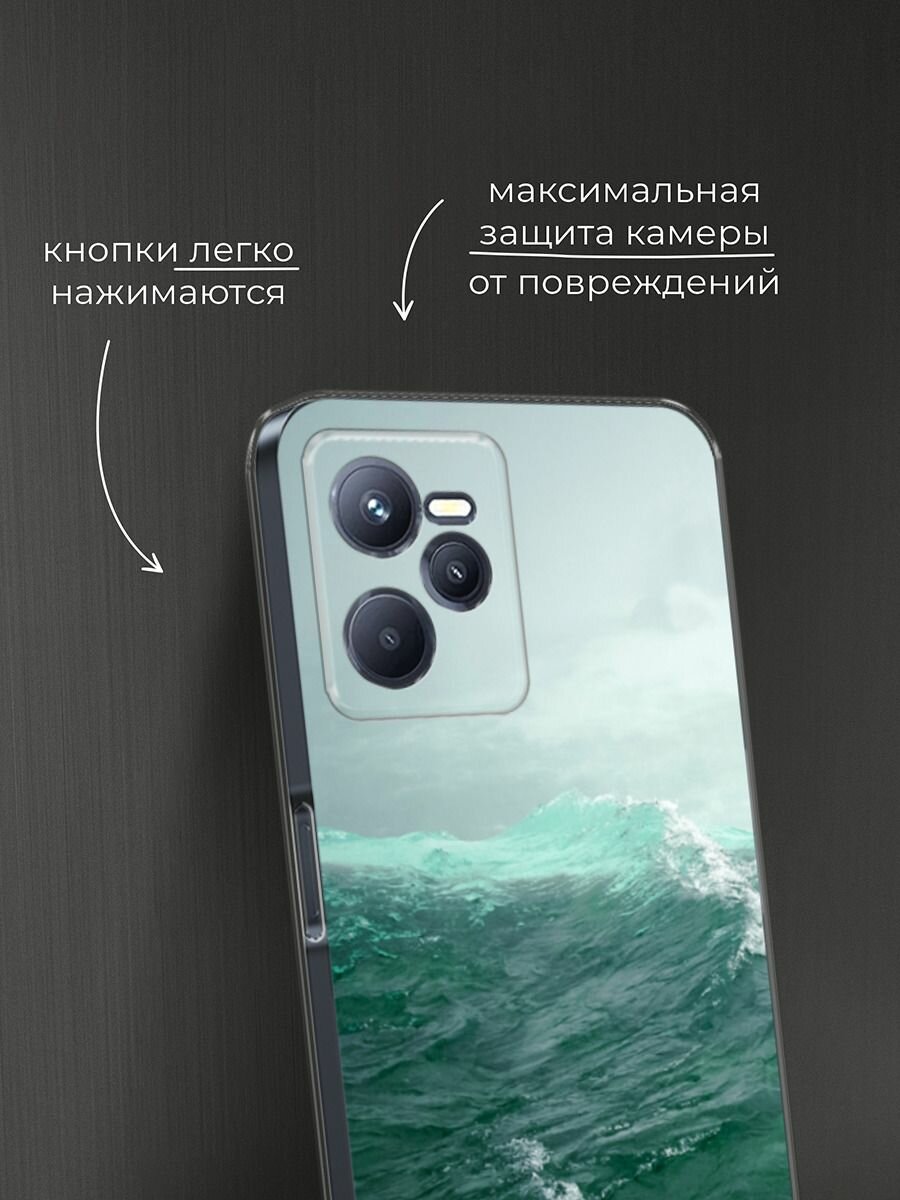 Силиконовый чехол на Realme C35 / Реалми C35 с принтом "Волны 12" — фото 1
