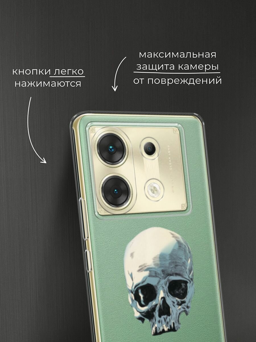 Чехол на Infinix Zero 30 5G / Инфиникс Зеро 30 5G с принтом "Гусар", прозрачный — фото 1
