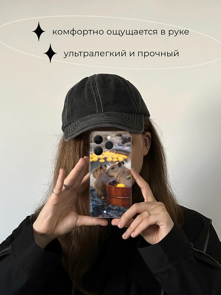 Чехол на Realme 15T / Реалми 15Т с принтом "Капибары отмокают" — фото 1