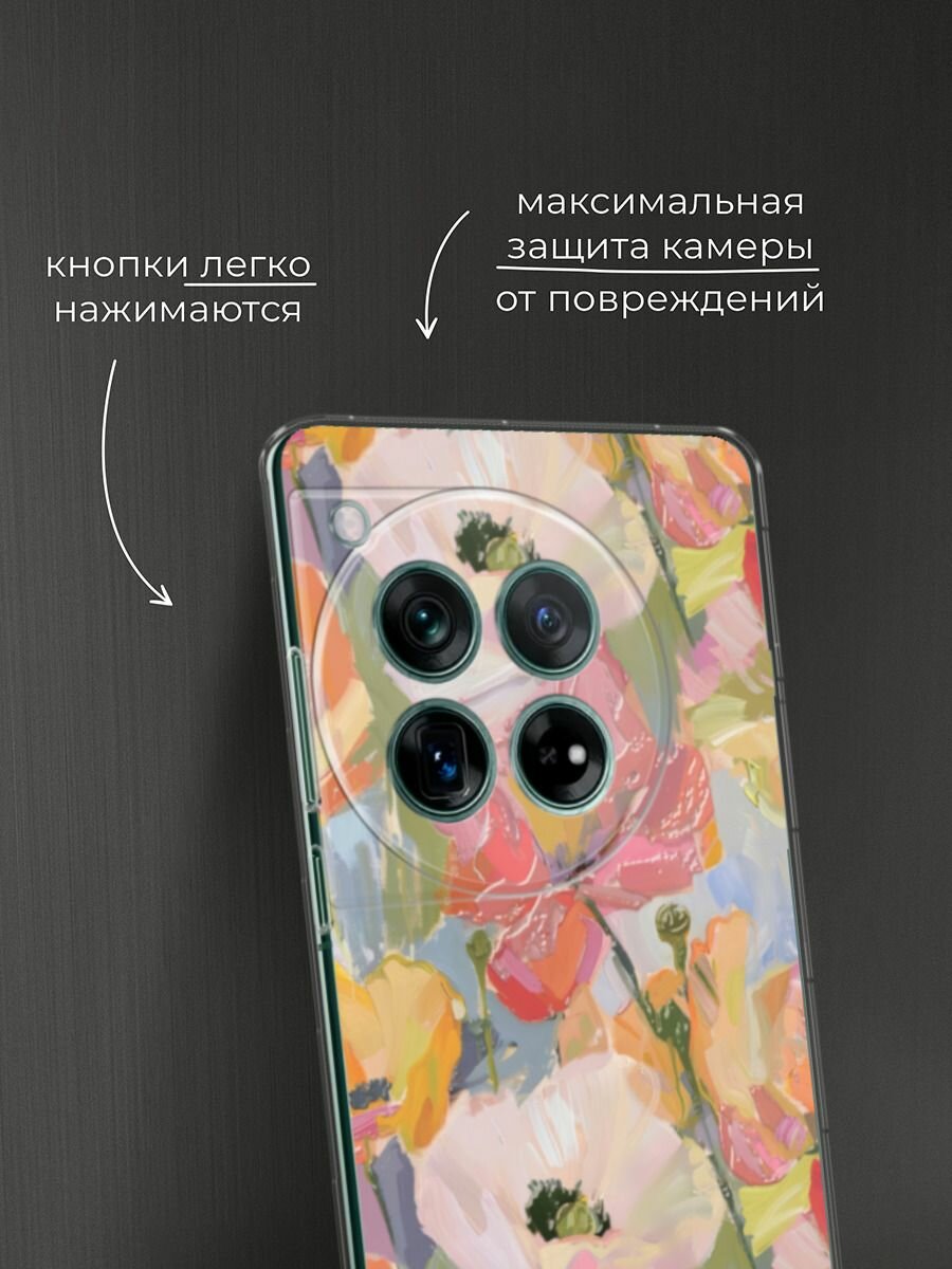 Чехол на OnePlus 12 / Ван Плас 12 с принтом "Акварельные анемоны" — фото 1