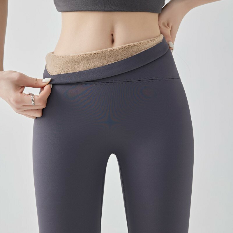 MON Дамские джинсы: Шарк-панталоны, зимние, высокая талия, подтягивающие, для снаружи Чистый цвет талии_XXL, Размер_2XL