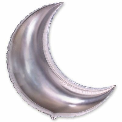 Воздушный шар FLEX METAL "Месяц", без рисунка, Металлик Silver, 36 дюймов