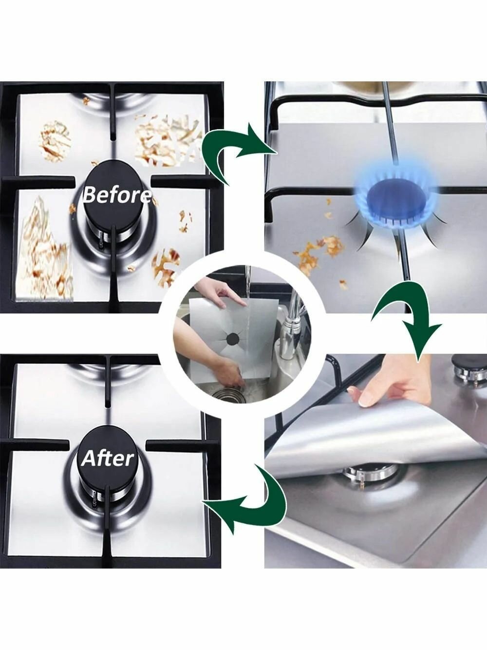 Защитный экран от брызг и жира для плиты, жаропрочная пленка для кухни, многоразовый коврик для защиты поверхности