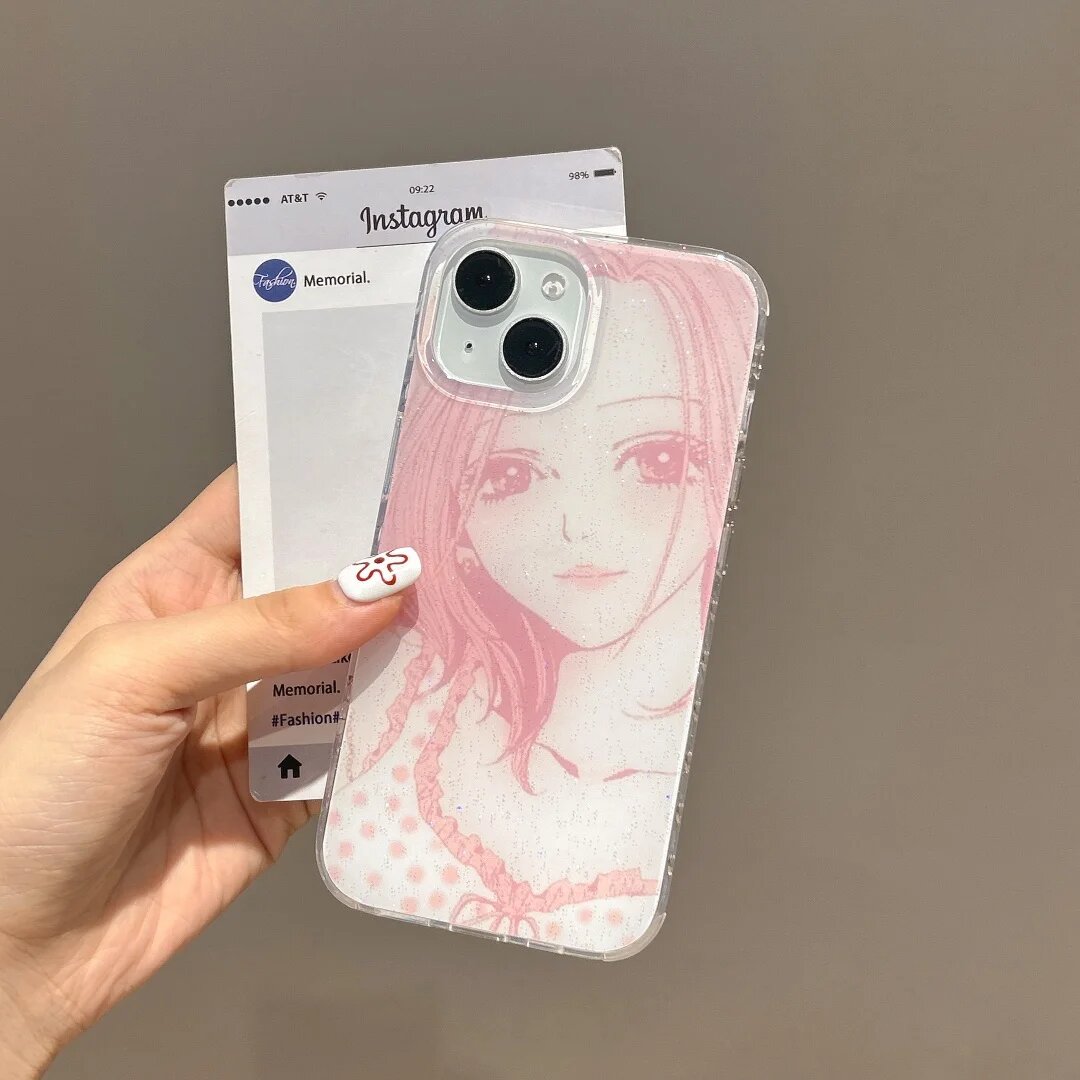 Чехол для iPhone 13 аниме девушка, милый kawaii