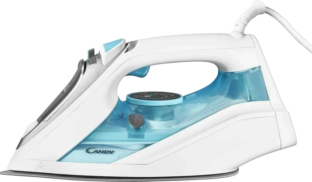 Утюг Candy CI-101 бело-голубой, 2700 Вт, керамика, защита от накипи, самоочистка, антикапля, автоотключение