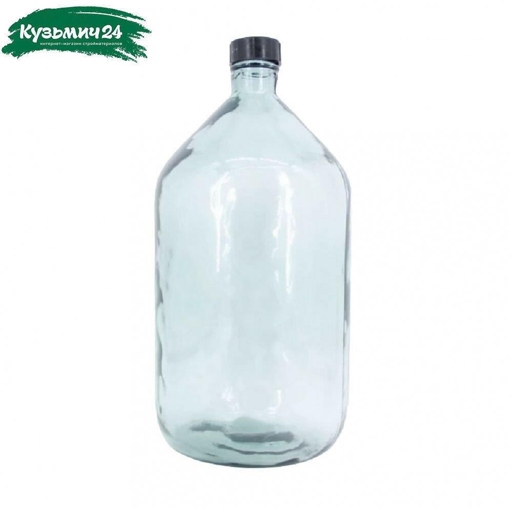 Бутыль винная Казак ТО 58, с крышкой, стеклянная, прозрачная, 20 л