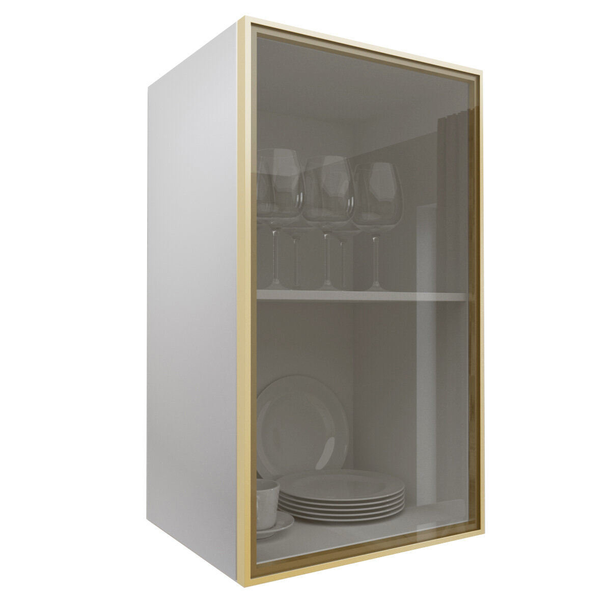 Фасад из алюминиевого профиля со стеклом Aluminum Glass 40х70х2 см, золото браш/графит