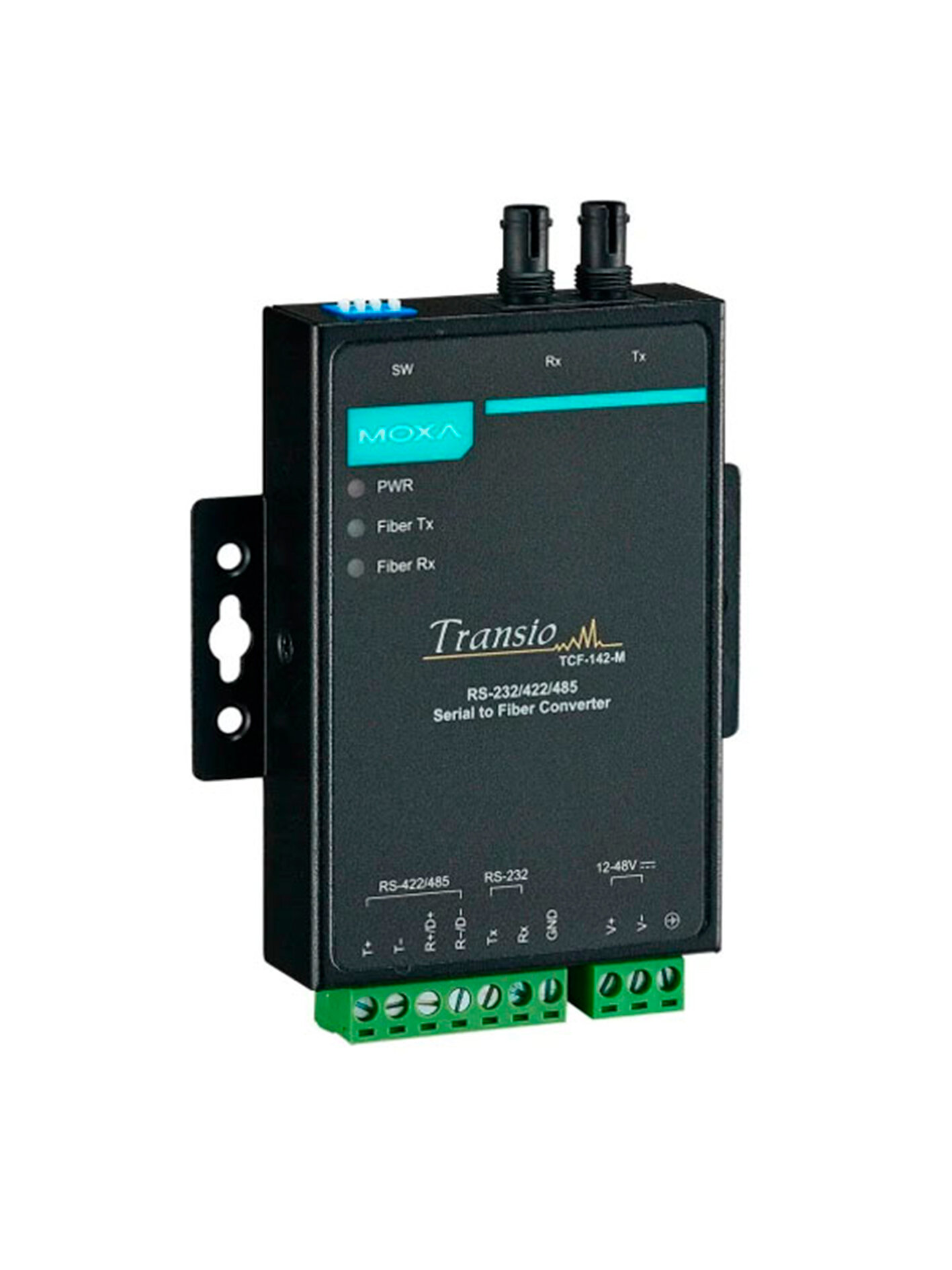 Медиаконвертер MOXA TCF-142-M-ST, для RS-232, RS-485, черный