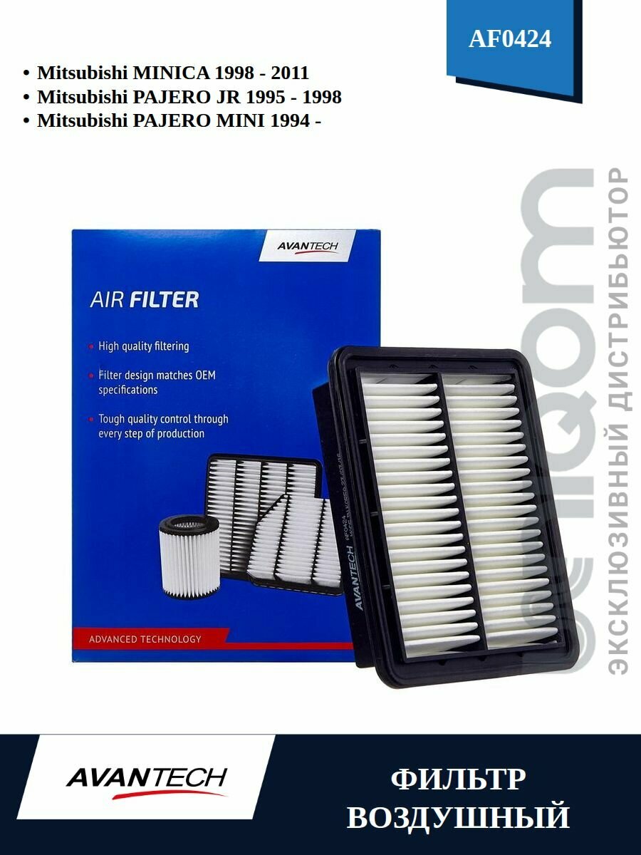 Фильтр воздушный MITSUBISHI PAJERO MINI PAJERO JR MINICA AVANTECH AF0424