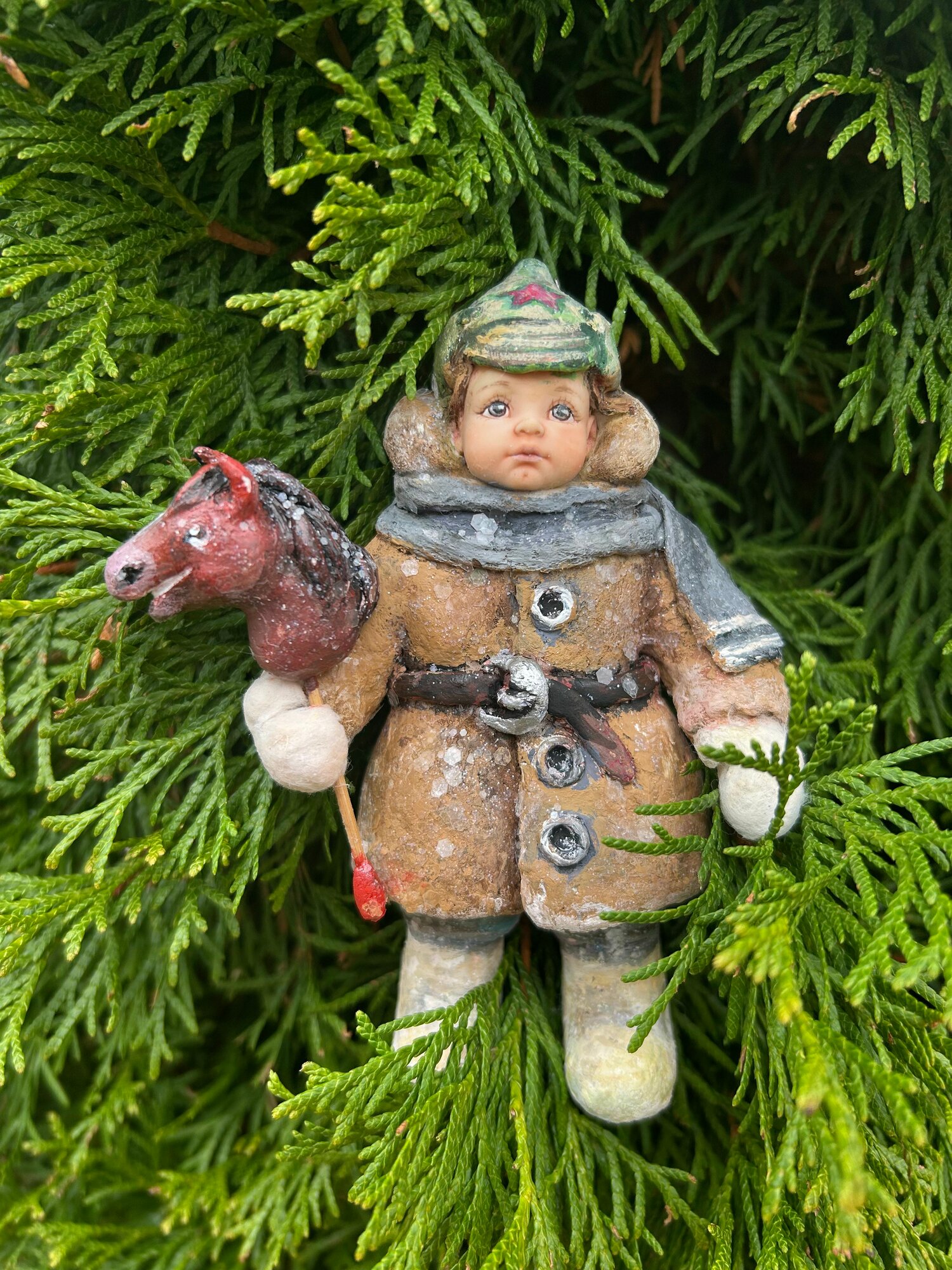 Ватная авторская игрушка "Наследник Мишка"