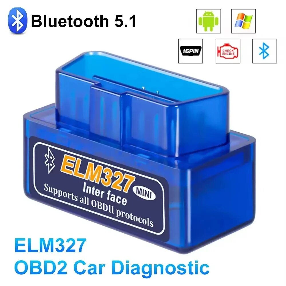 Мини-сканер Eml327 V2.1 OBD2 Bluetooth Для Диагностики Мотоциклов, Android-сканер С Поддержкой Чтения Кодов ODB2