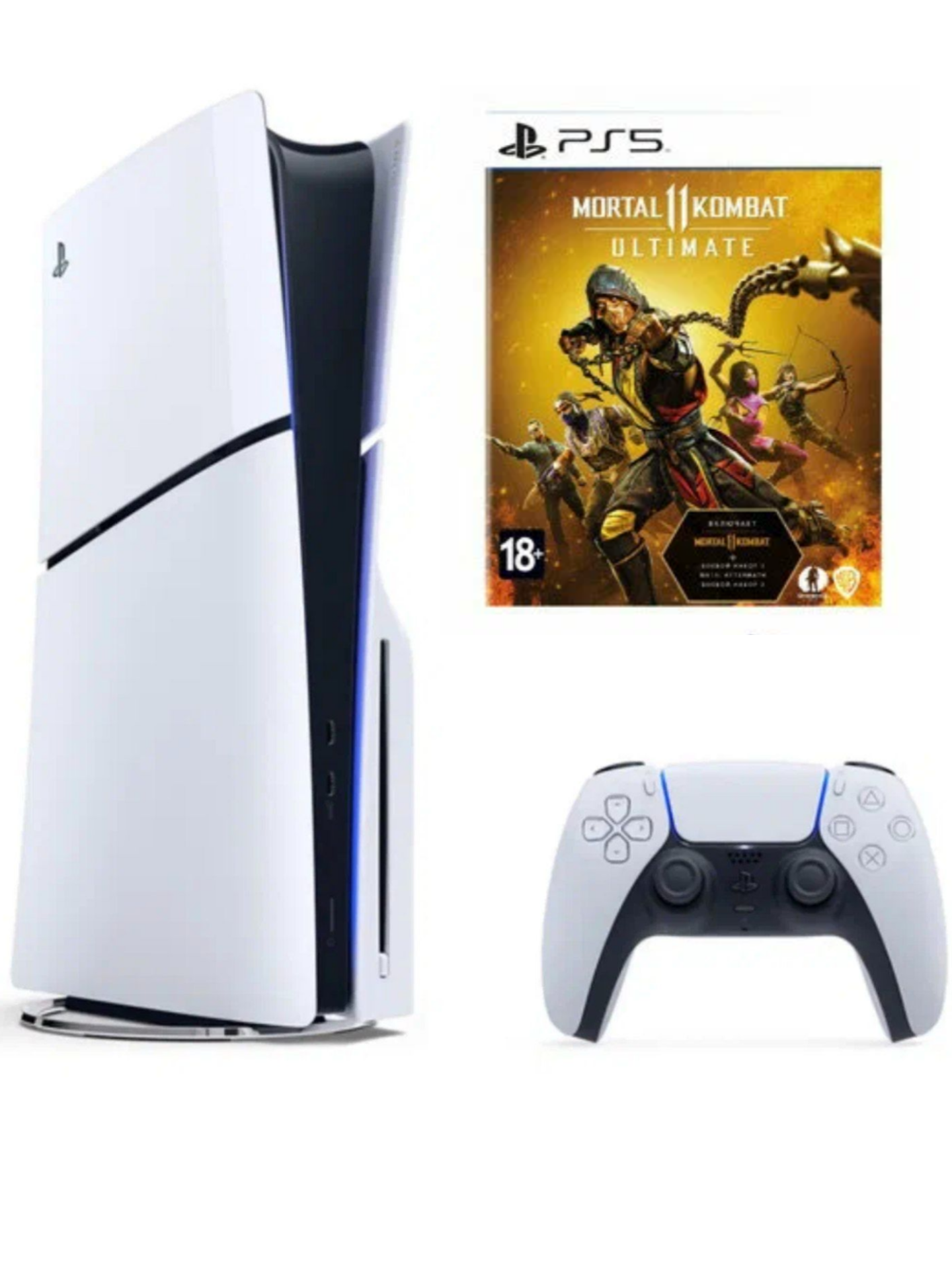 Игровая приставка Sony PlayStation 5 Slim, с дисководом, 1000 ГБ SSD, игра Mortal Combat 11