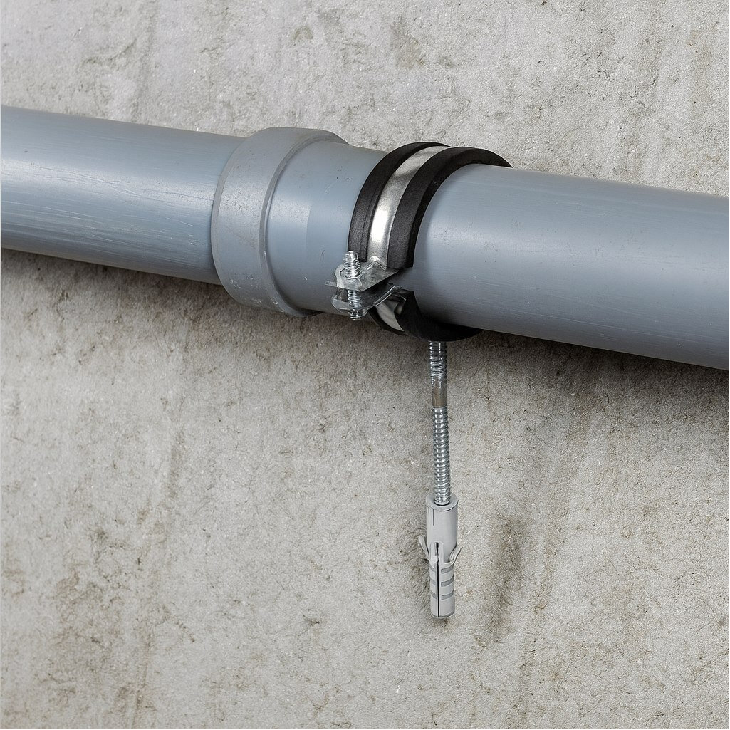 Хомут трубный TST 1 1/4", 38-42 мм, TST.886, металлический, с гайкой и шпилькой