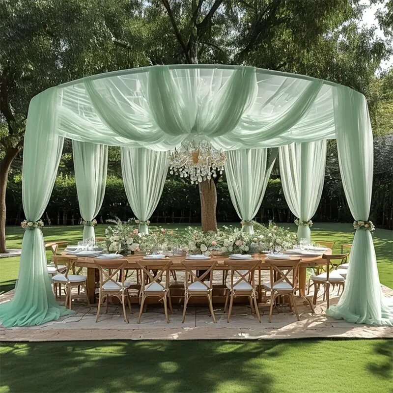 Свадебная арка, драпирующая ткань для церемонии, прием, стол, дорожка, марлевый прозрачный фон, шторы, вечерние свадебные душ, торт, декор «сделай сам»