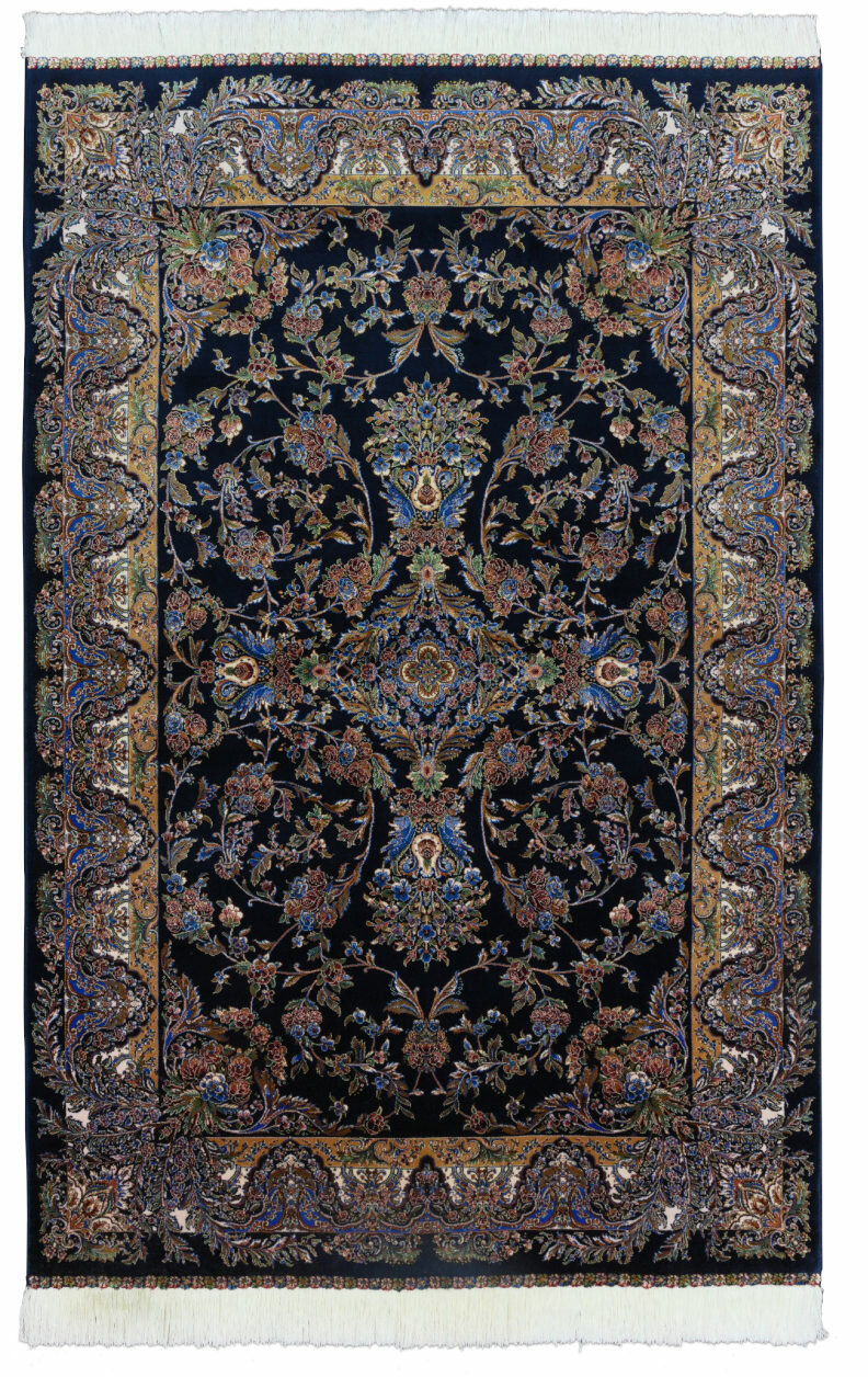 Иранский шелковый ковер для комнаты на пол 200x150 см прямоугольный